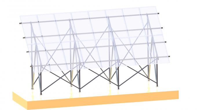 High Aluminum Photovoltaic Ground Mounted Solar Structure Flat Land ...