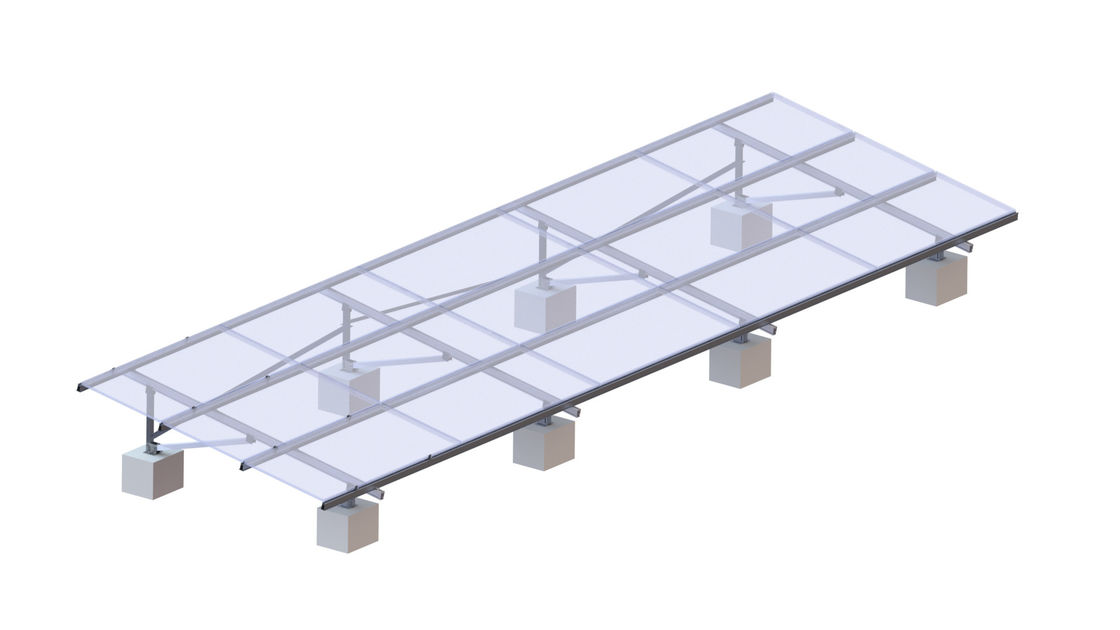 3 Column High Grade Aluminium Structure For Solar Panels Frameless ...