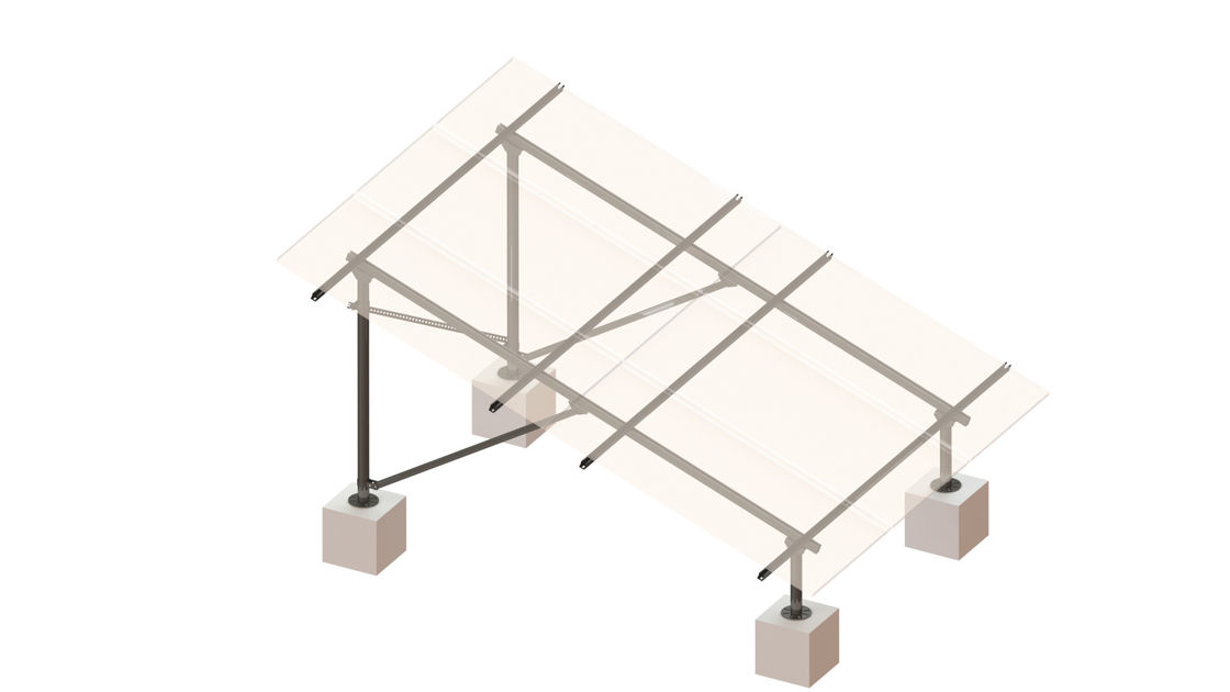 Frameless Steel Solar Structure Anti Corrosion Galvanized Panel Ground ...