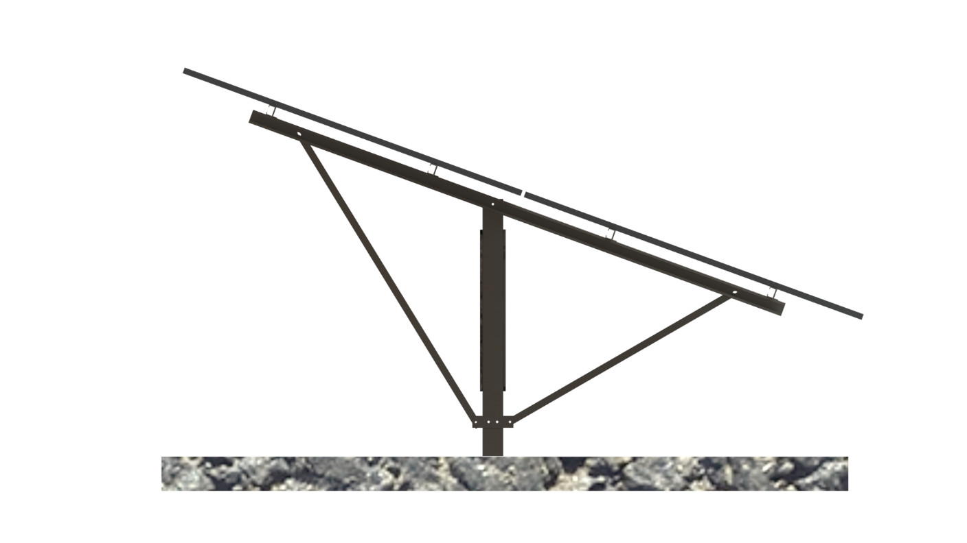 Single Pile Steel Solar Structure 10-30 Degree Solar Panel Ground ...