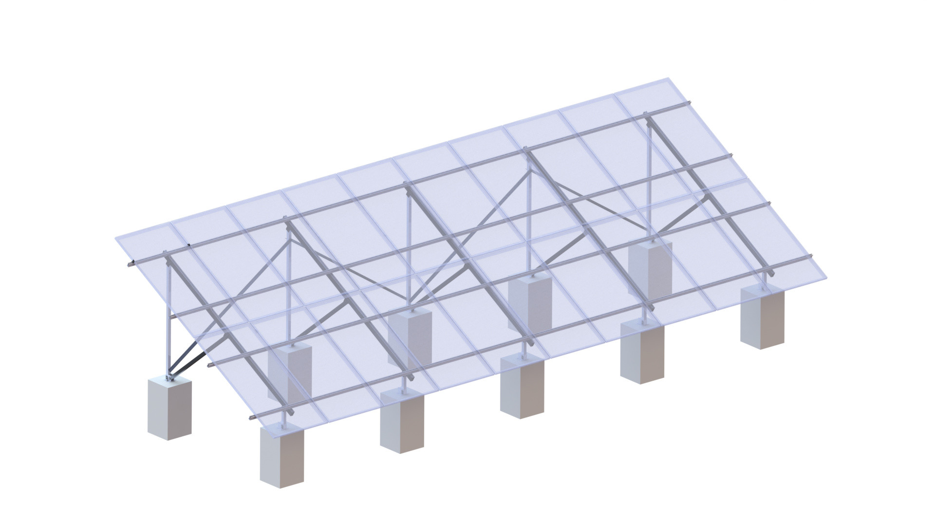 2x10 88m/S Aluminium Solar Mounting Structure Frameless PV Ground Systems