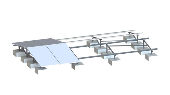 5 Degree Framed Flat Roof Solar Mounting System Commercial Ballasted ...